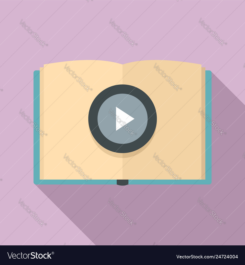 Online book learning icon flat style Royalty Free Vector