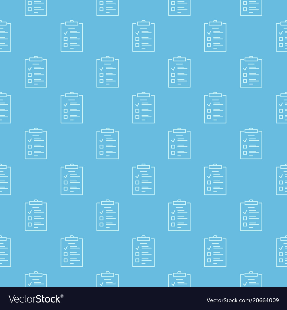 Checklist blue linear seamless pattern Royalty Free Vector