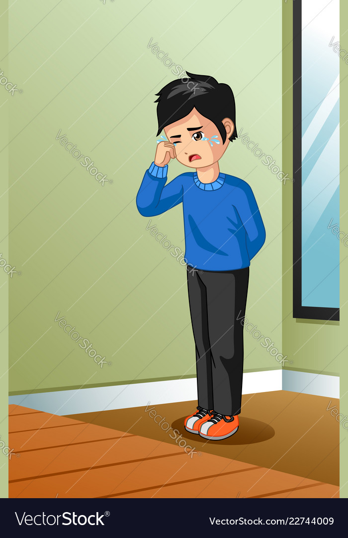 Crying boy Royalty Free Vector Image - VectorStock