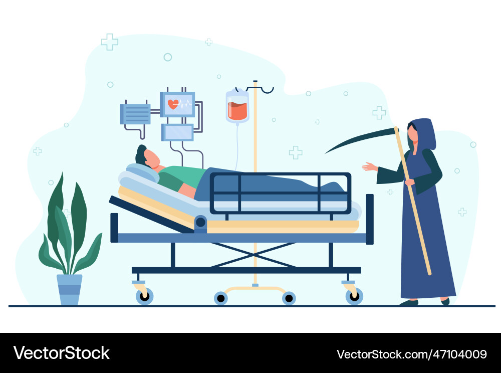 Patient dying in intensive care unit Royalty Free Vector