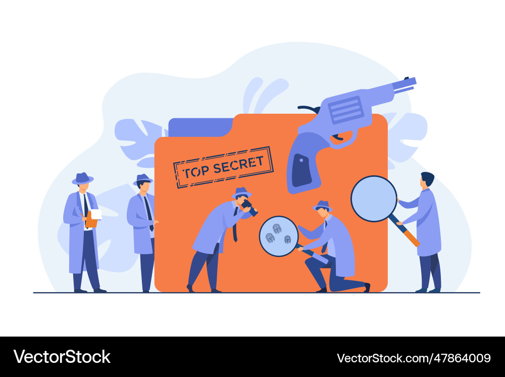 Police detectives searching evidences Royalty Free Vector