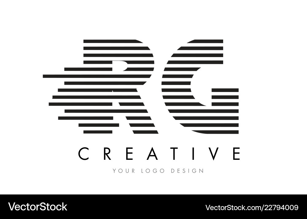 Rg r g zebra letter logo design with black Vector Image