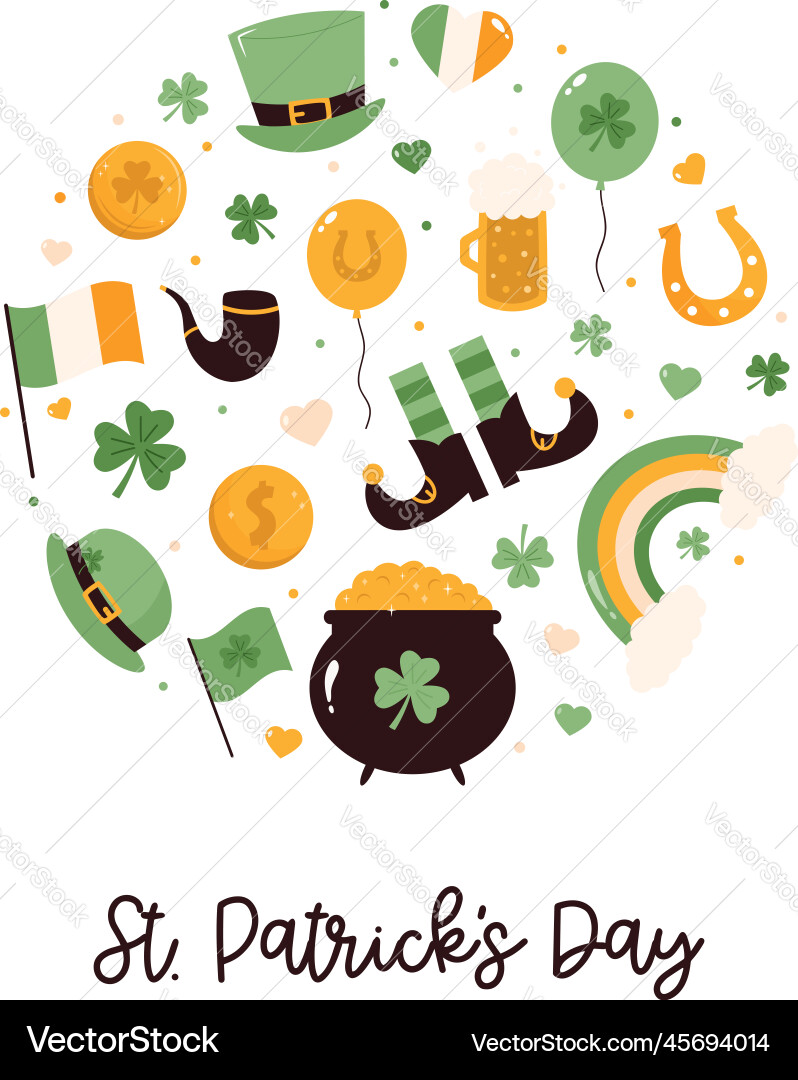 Circle colorful composition for st patricks day Vector Image