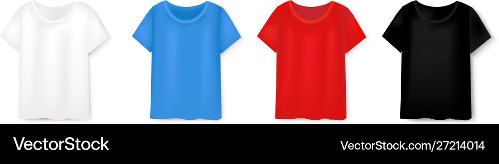 Colorful t-short design template set white Vector Image