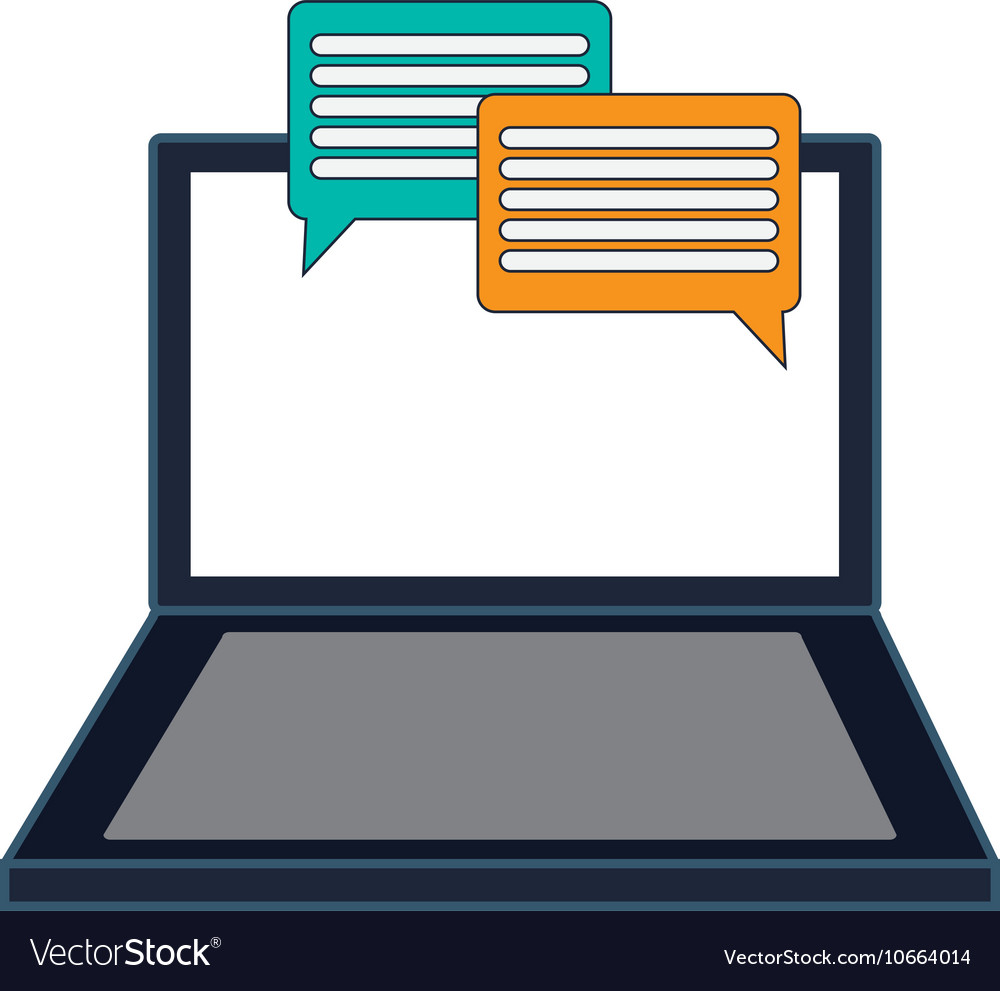 Computer and conversation bubble icon Royalty Free Vector