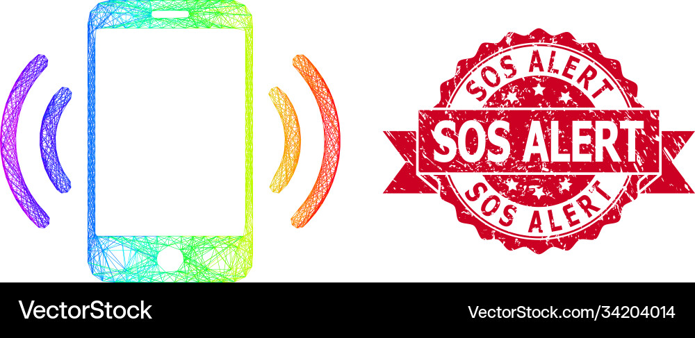 Distress sos alert stamp and rainbow net cellphone