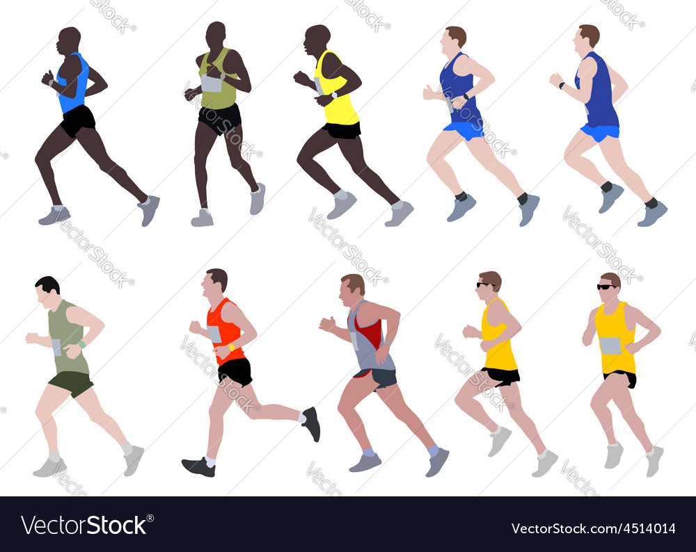 Marathon runners Royalty Free Vector Image - VectorStock