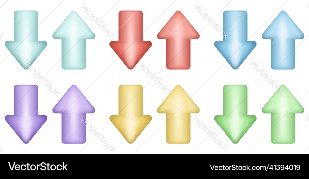 Pointer arrows icon 3d arrow button Royalty Free Vector
