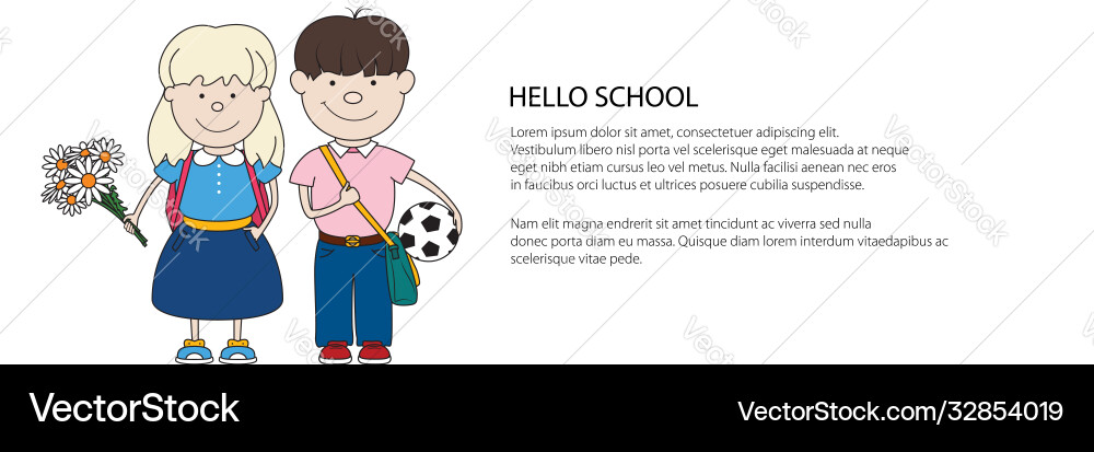 Schoolchild isolated on white Royalty Free Vector Image