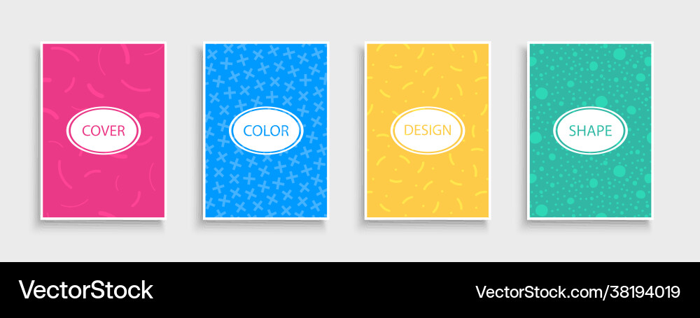Set trendy colorful posters - bright design Vector Image