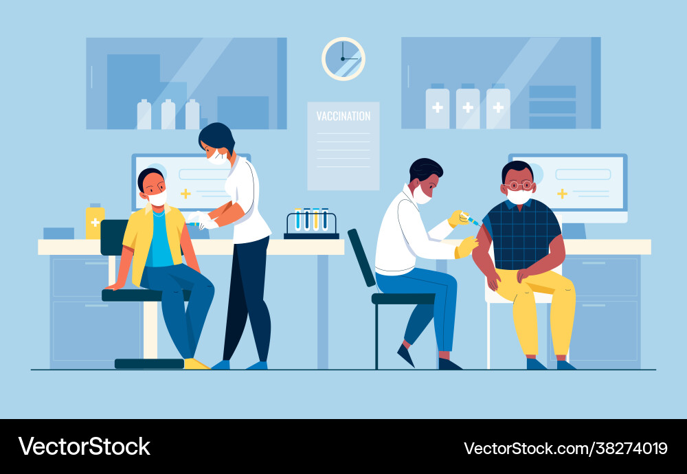 Vaccination flat Royalty Free Vector Image - VectorStock