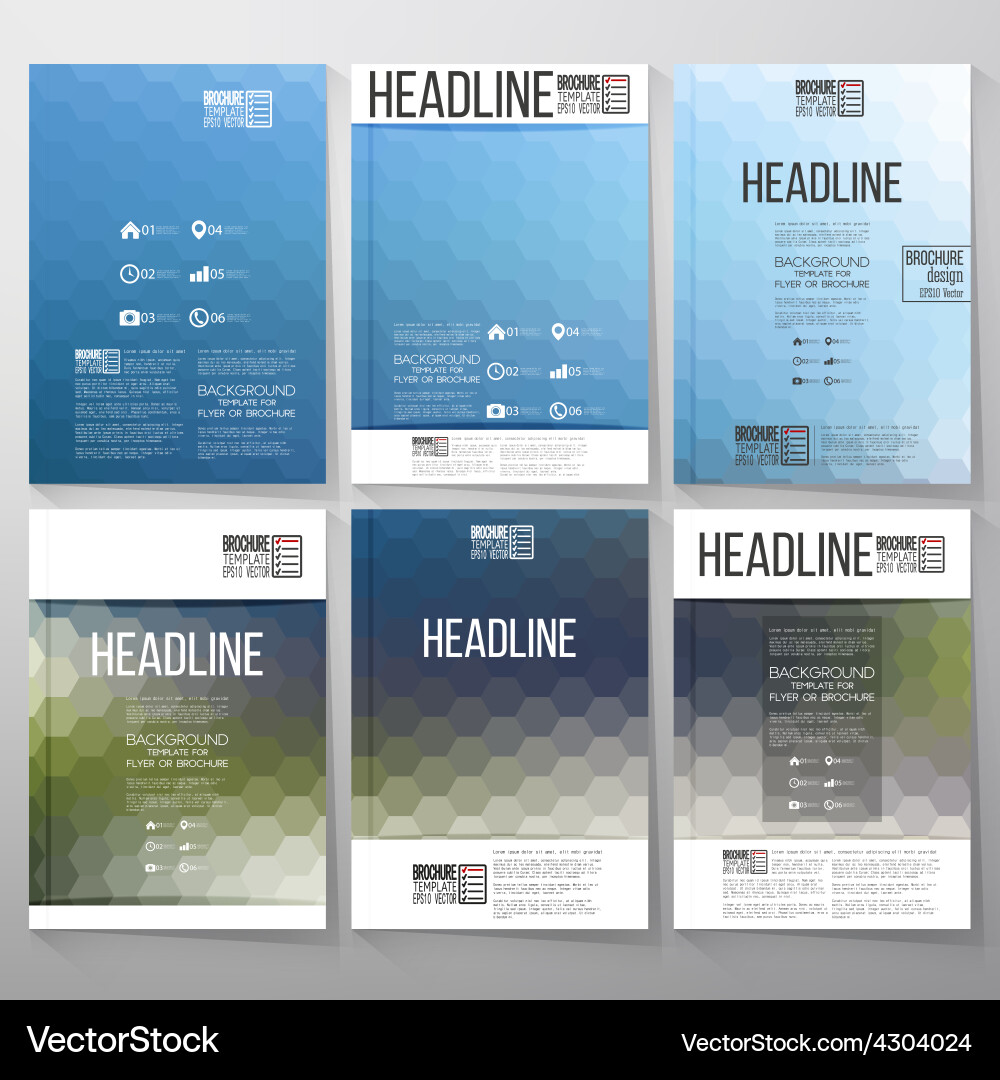 Abstract blurred hexagonal backgrounds brochure Vector Image