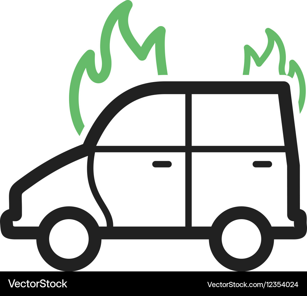 Car on fire Royalty Free Vector Image - VectorStock