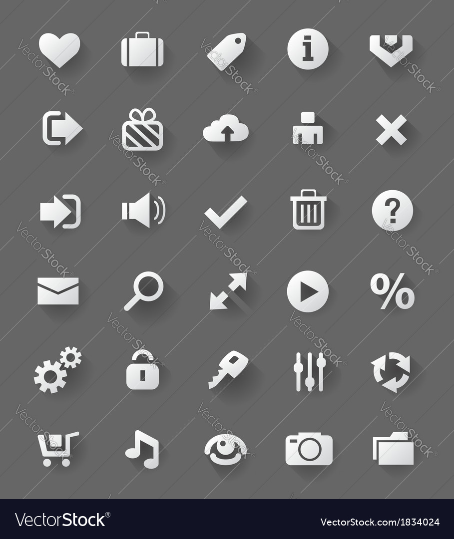 Web design white buttons set Royalty Free Vector Image