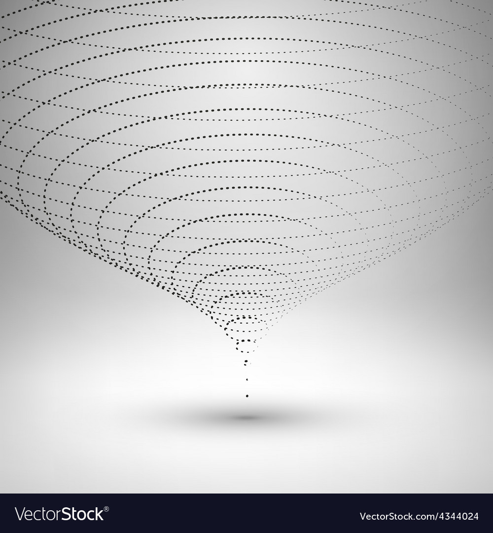 Wireframe mesh element the funnel consisting Vector Image