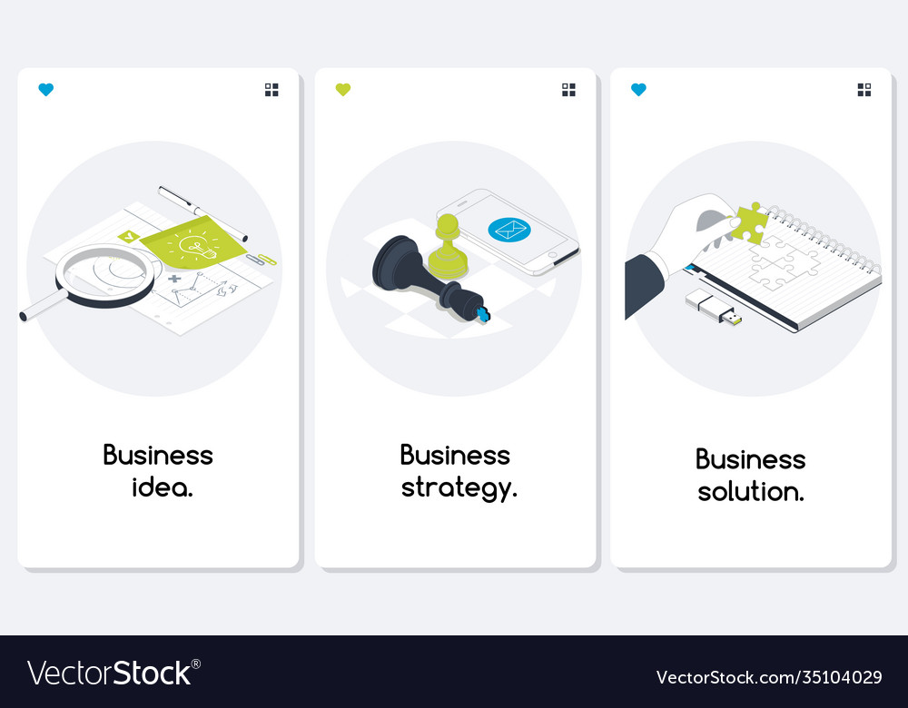Business mobile application banner set Royalty Free Vector Business mobile application banner set Royalty Free Vector
