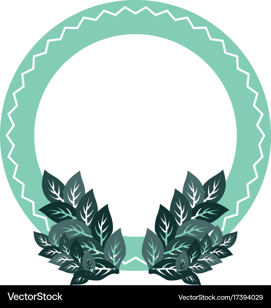 Frame with leaves icon Royalty Free Vector Image
