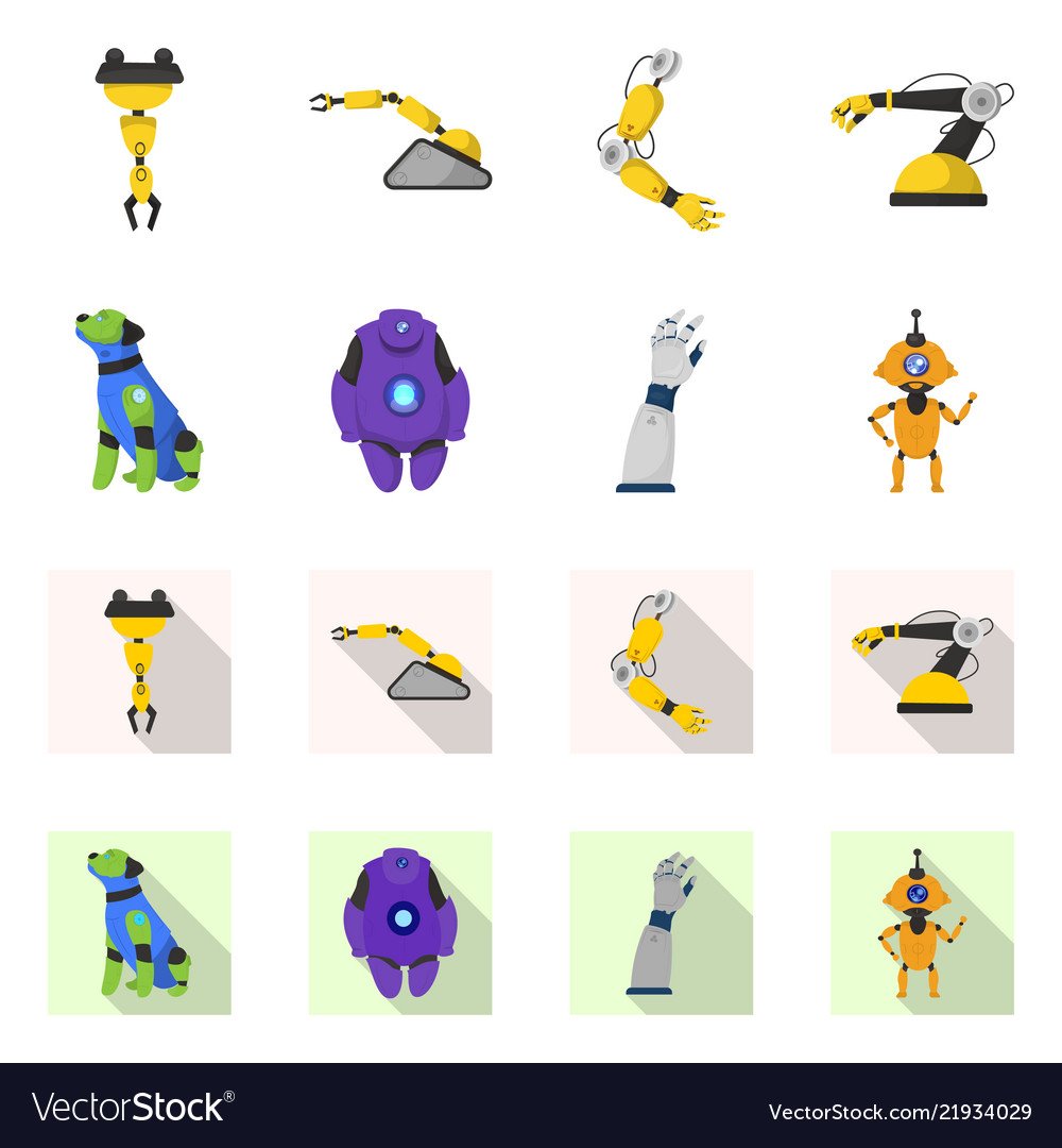 Isolated Object Of Robot And Factory Icon Set Vector Image
