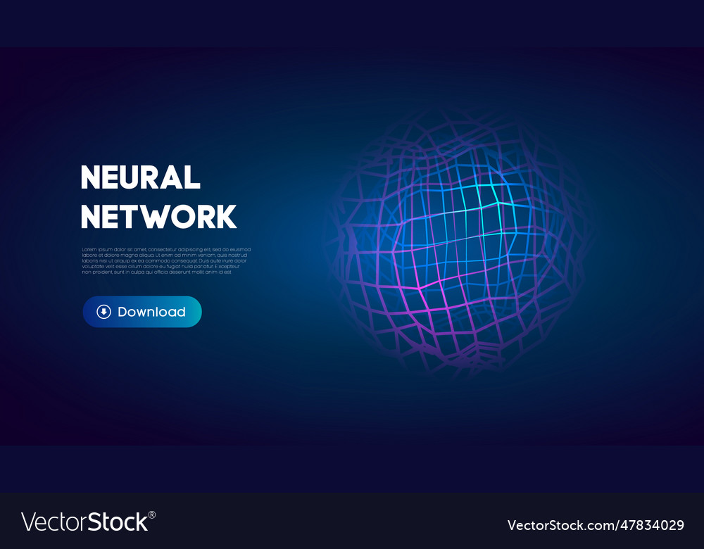 Neural network abstract technology science Vector Image Neural network abstract technology science Vector Image