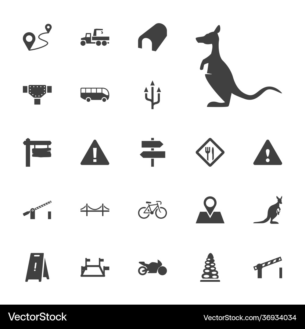 22 road icons Royalty Free Vector Image - VectorStock
