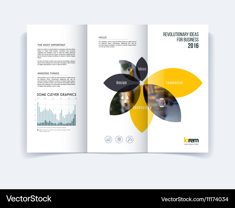 Tri-fold brochure template layout cover design Vector Image