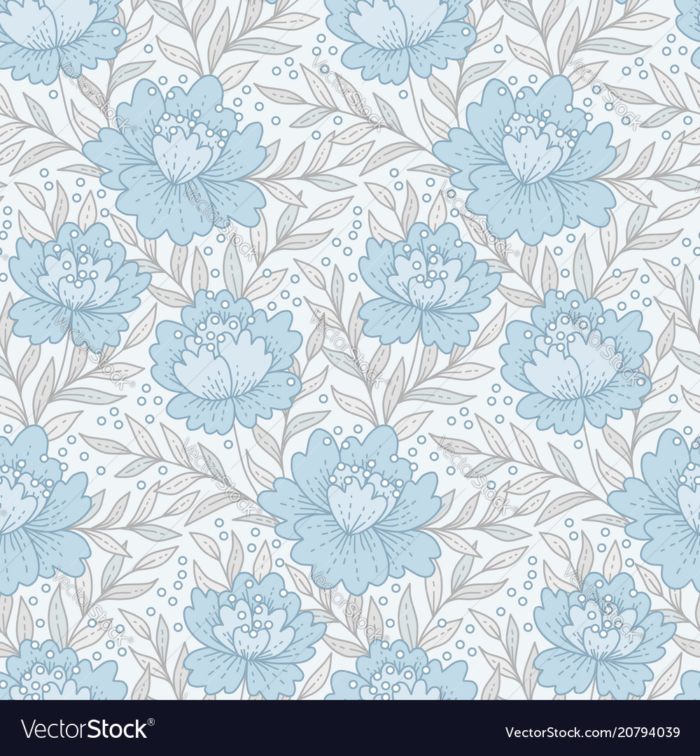 Blue flowers pattern Royalty Free Vector Image