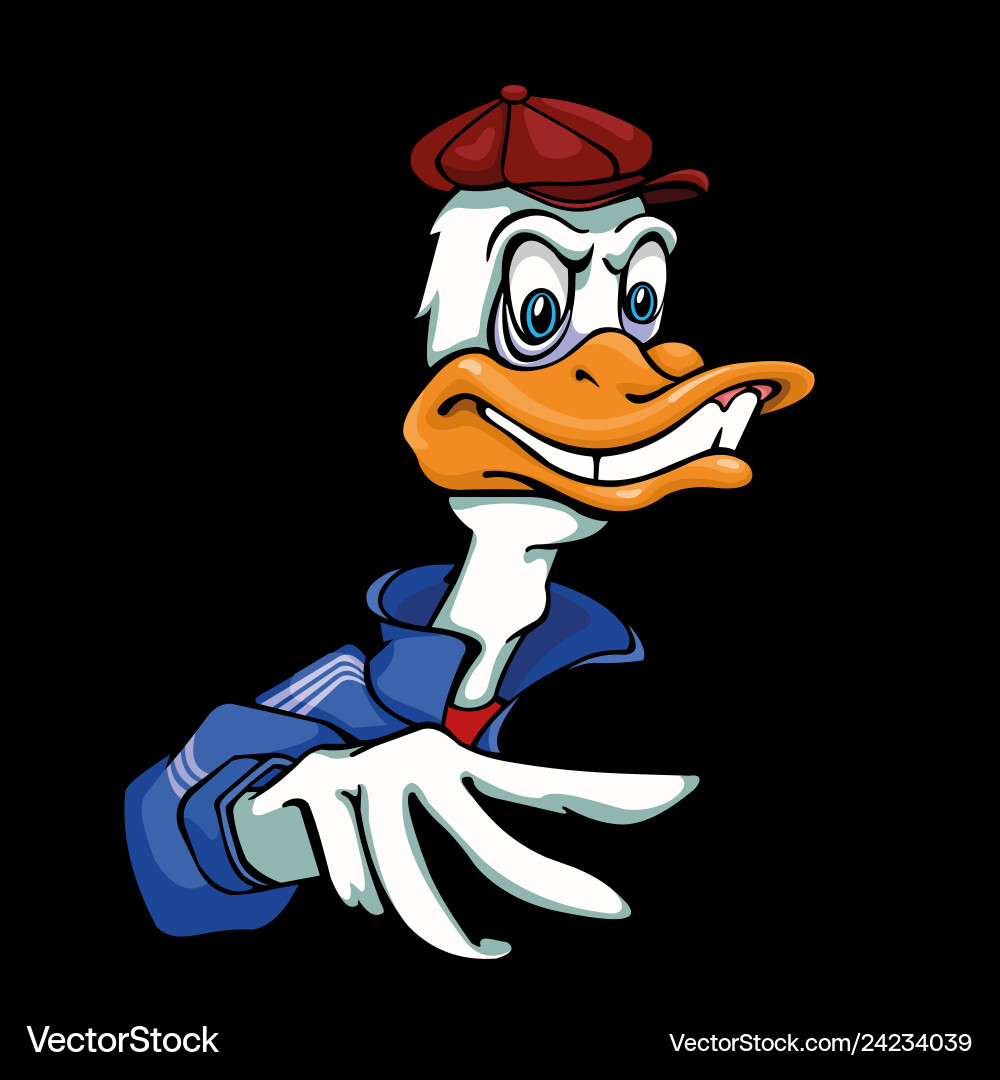 Cartoon duck character Royalty Free Vector Image