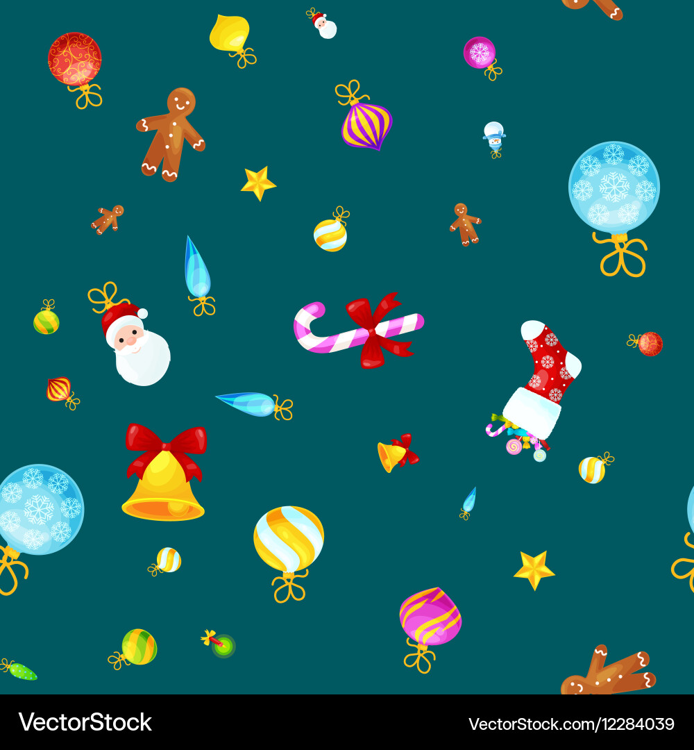 Christmas seamless pattern gingerbread man Vector Image