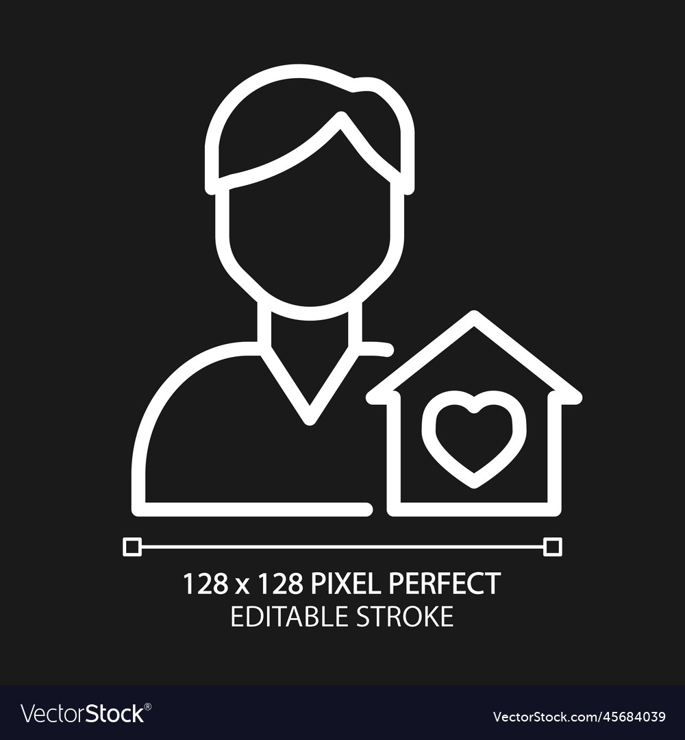Hospice pixel perfect white linear icon for dark Vector Image Hospice pixel perfect white linear icon for dark Vector Image