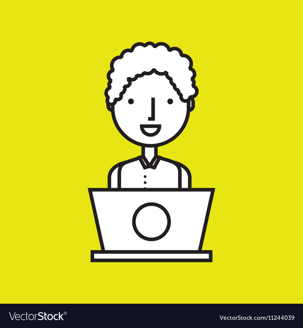 Person user laptop computer Royalty Free Vector Image