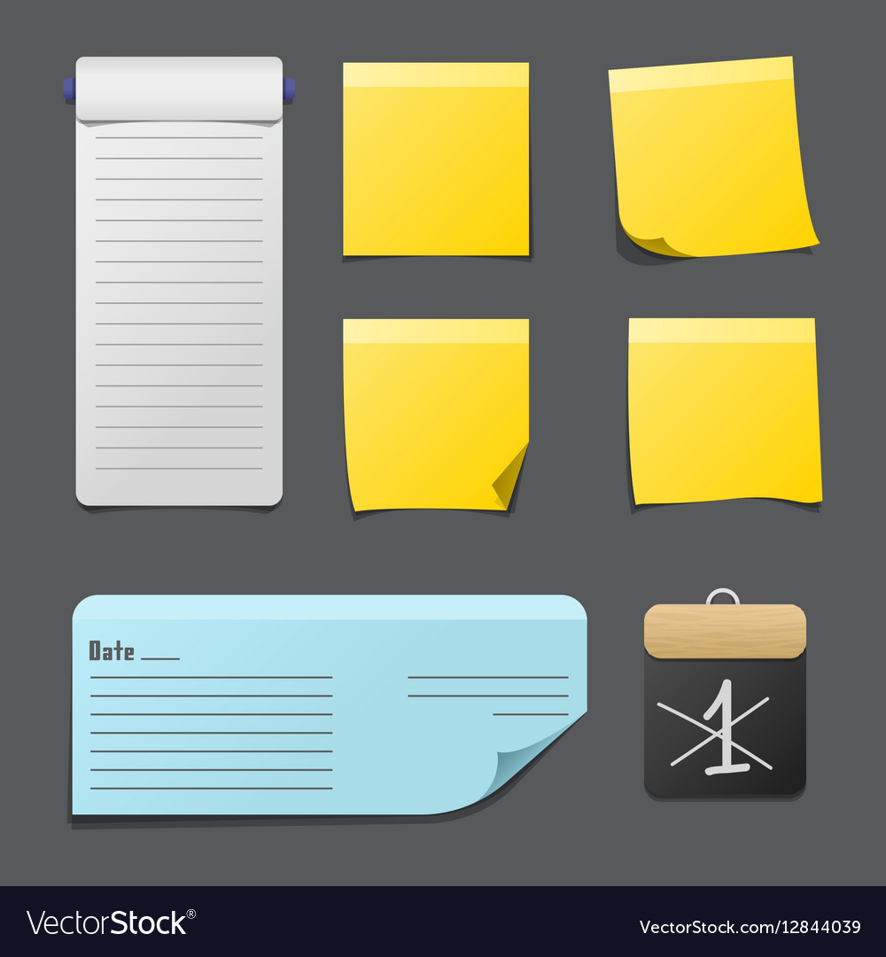 Sticker notes Royalty Free Vector Image - VectorStock
