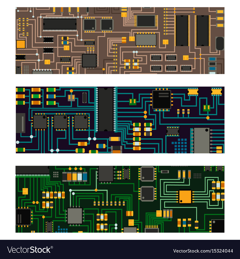 Computer chip technology processor circuit Vector Image