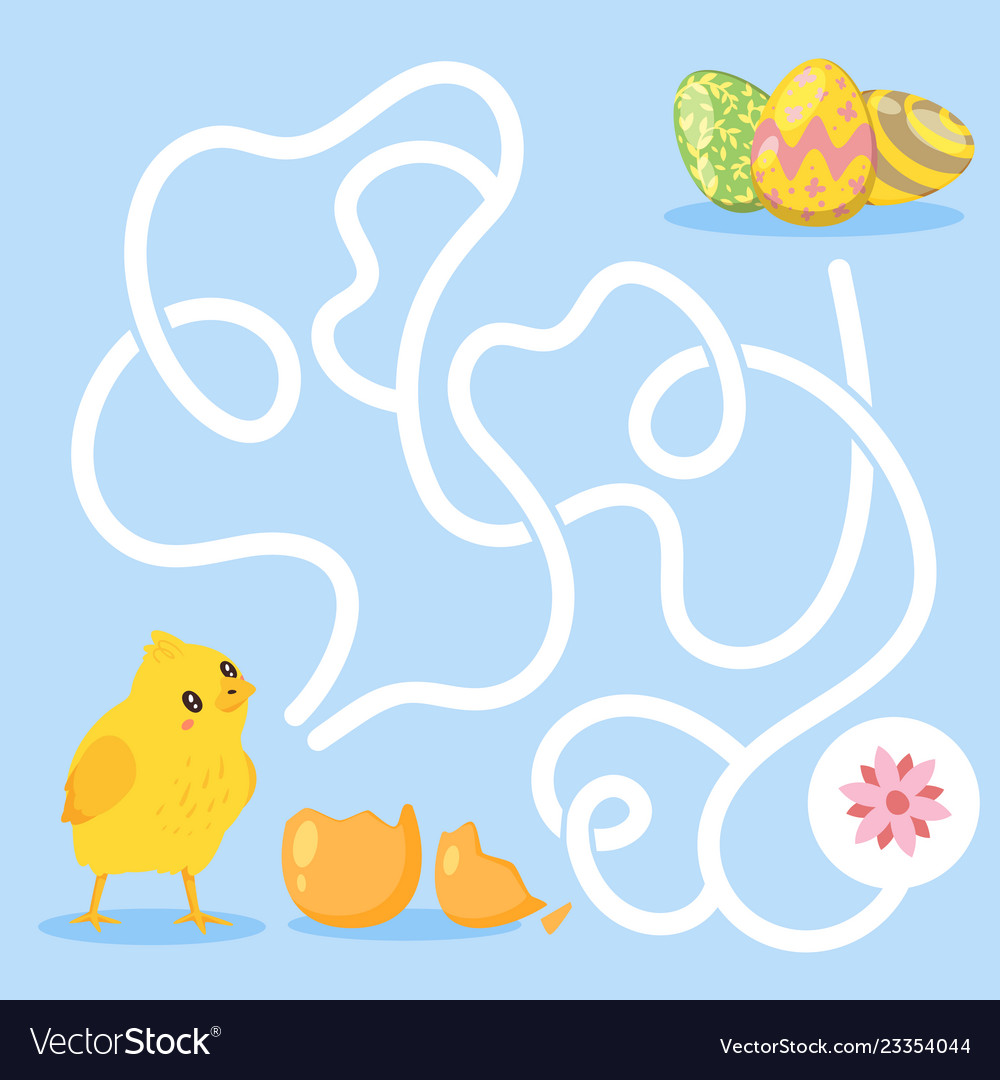Easter board game template Royalty Free Vector Image