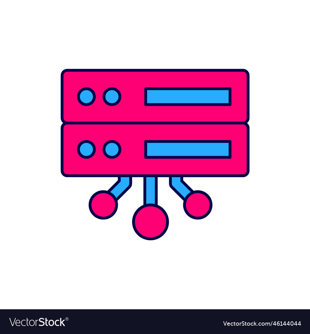 Filled Outline Server Data Web Hosting Icon Vector Image