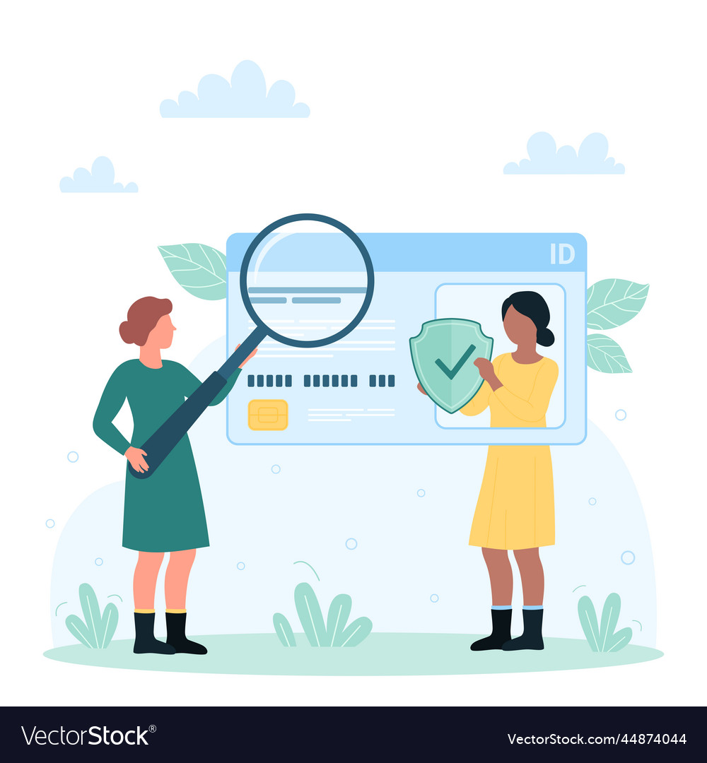 Id card person data identification tiny Royalty Free Vector Id card person data identification tiny Royalty Free Vector