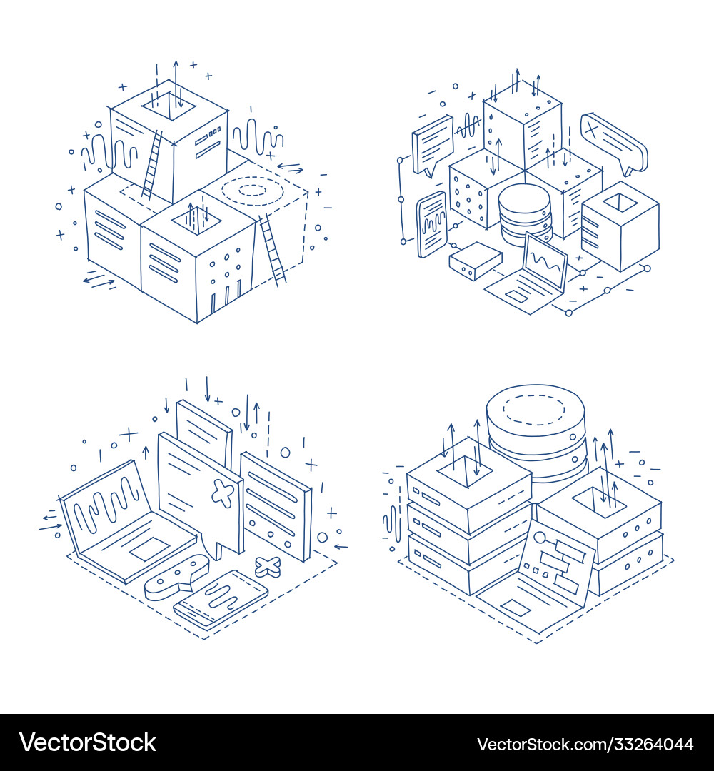 Internet server data technology equipment Vector Image