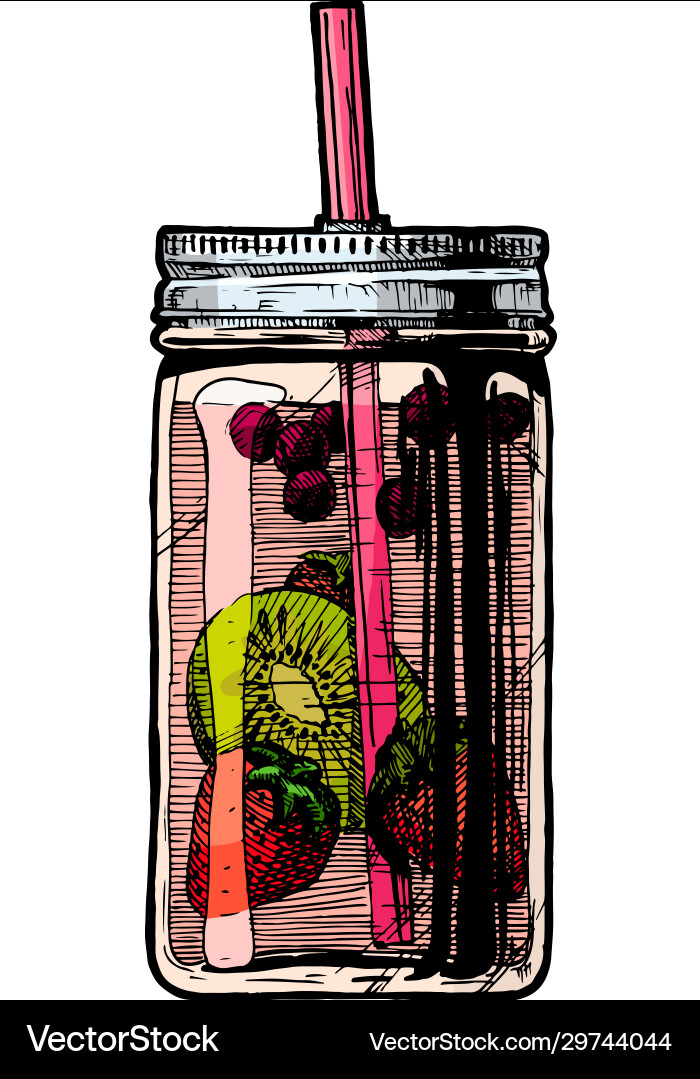 Lemonade in mason jar Royalty Free Vector Image