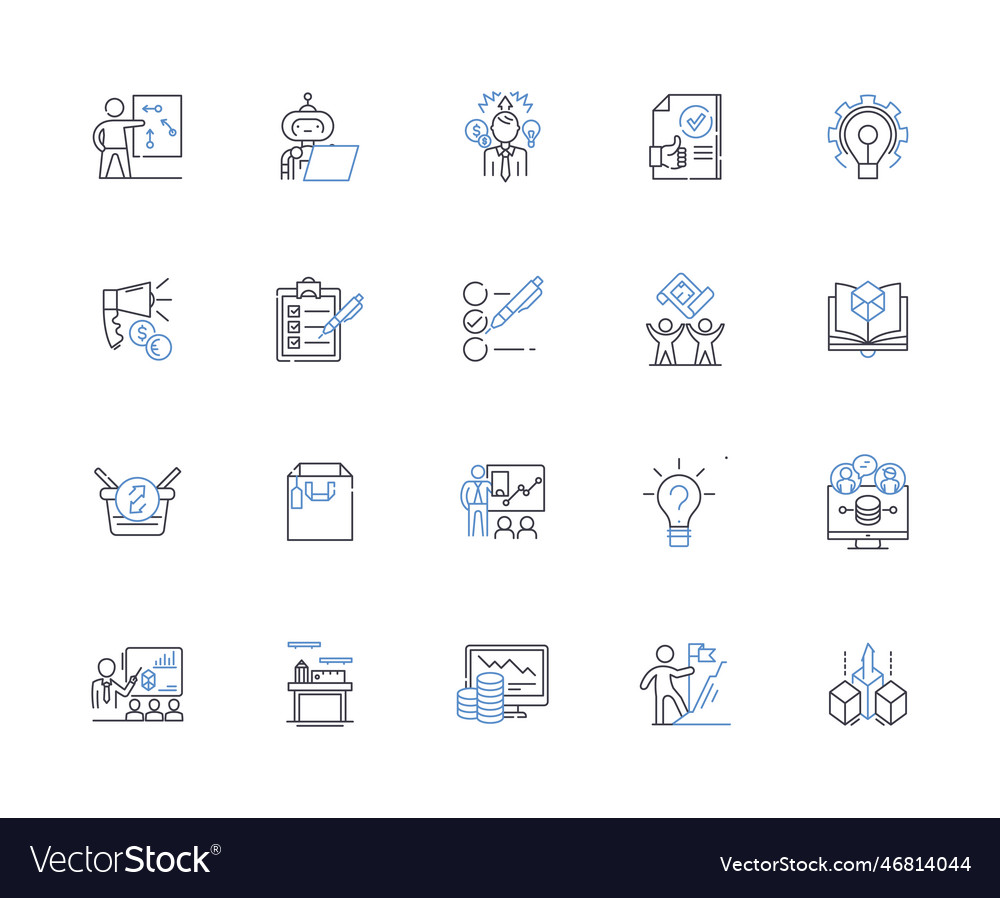 Organizational development line icons collection Vector Image Organizational development line icons collection Vector Image