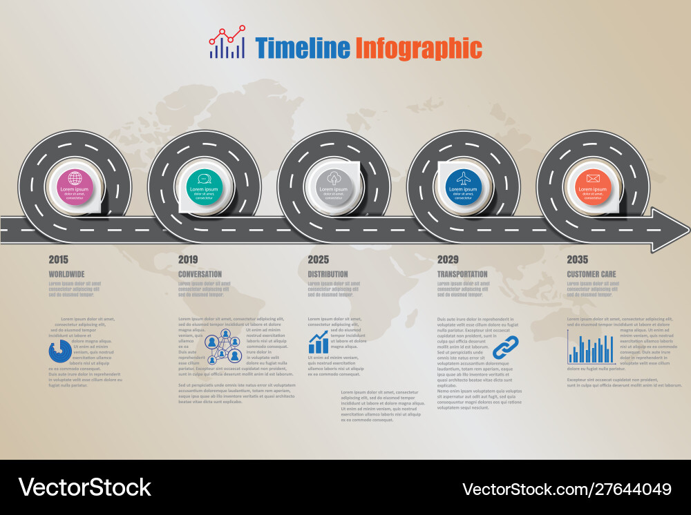 Business road map timeline infographic Royalty Free Vector