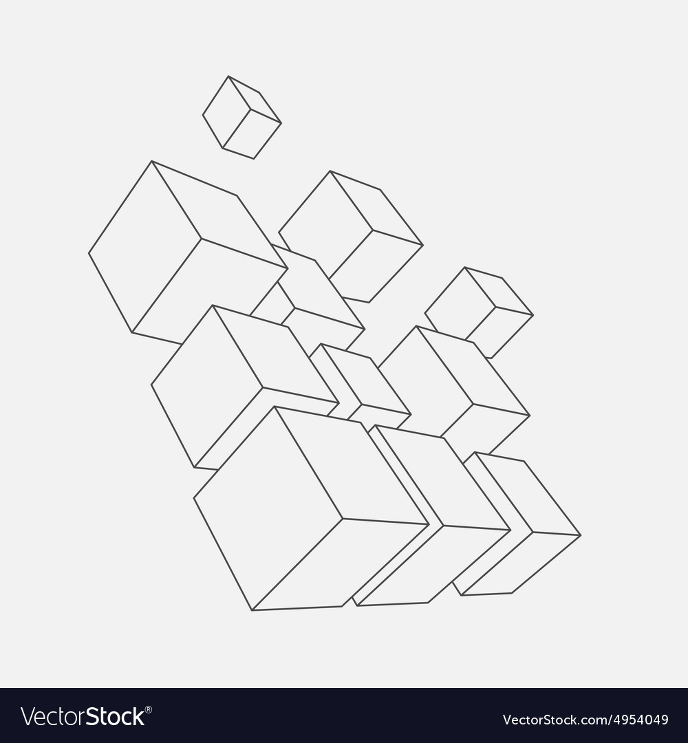 Composition 3d cubes Royalty Free Vector Image