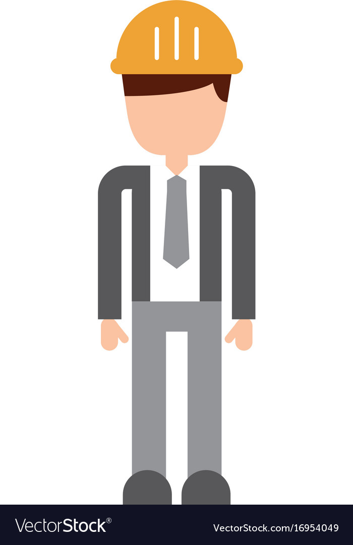 Construction engineer avatar character Royalty Free Vector