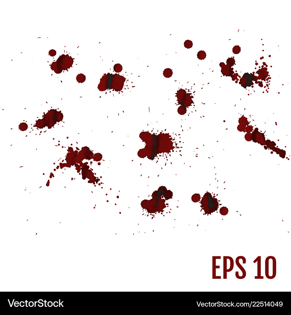 Ink and watercolor red blobs all elements Vector Image