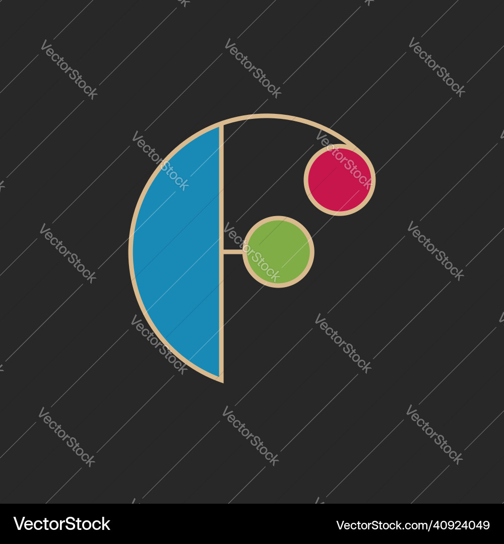 Letter f logo monogram creative monogram funny Vector Image