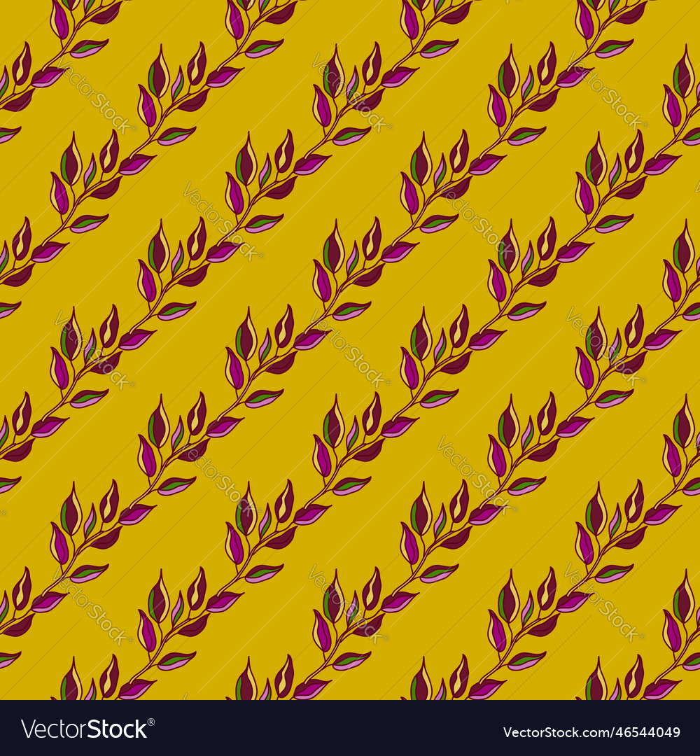 Seamless pattern branches with leaves organic Vector Image Seamless pattern branches with leaves organic Vector Image