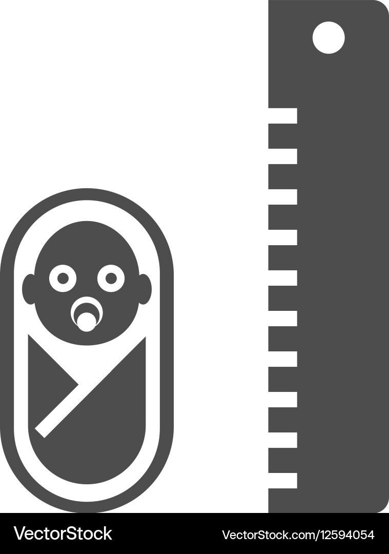 Baby height flat icon Royalty Free Vector Image