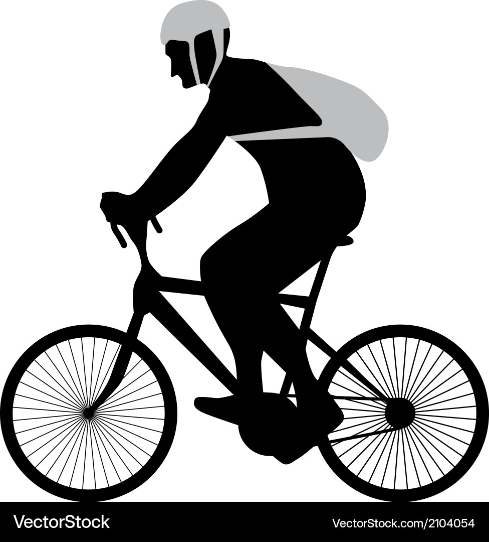 Bicyclist silhouette Royalty Free Vector Image