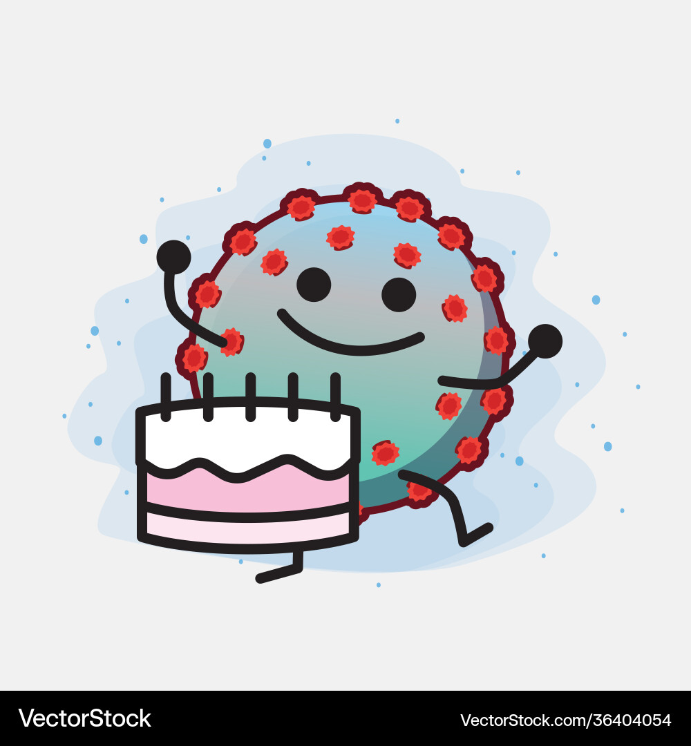 Corona virus cute character with simple face Vector Image