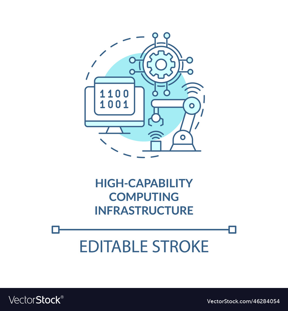 High capability computing infrastructure Vector Image