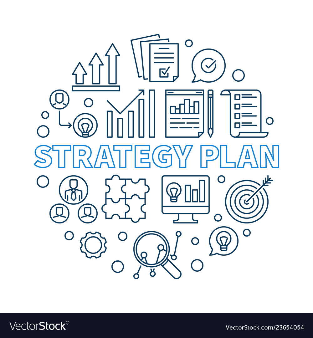 Strategy plan circular Royalty Free Vector Image