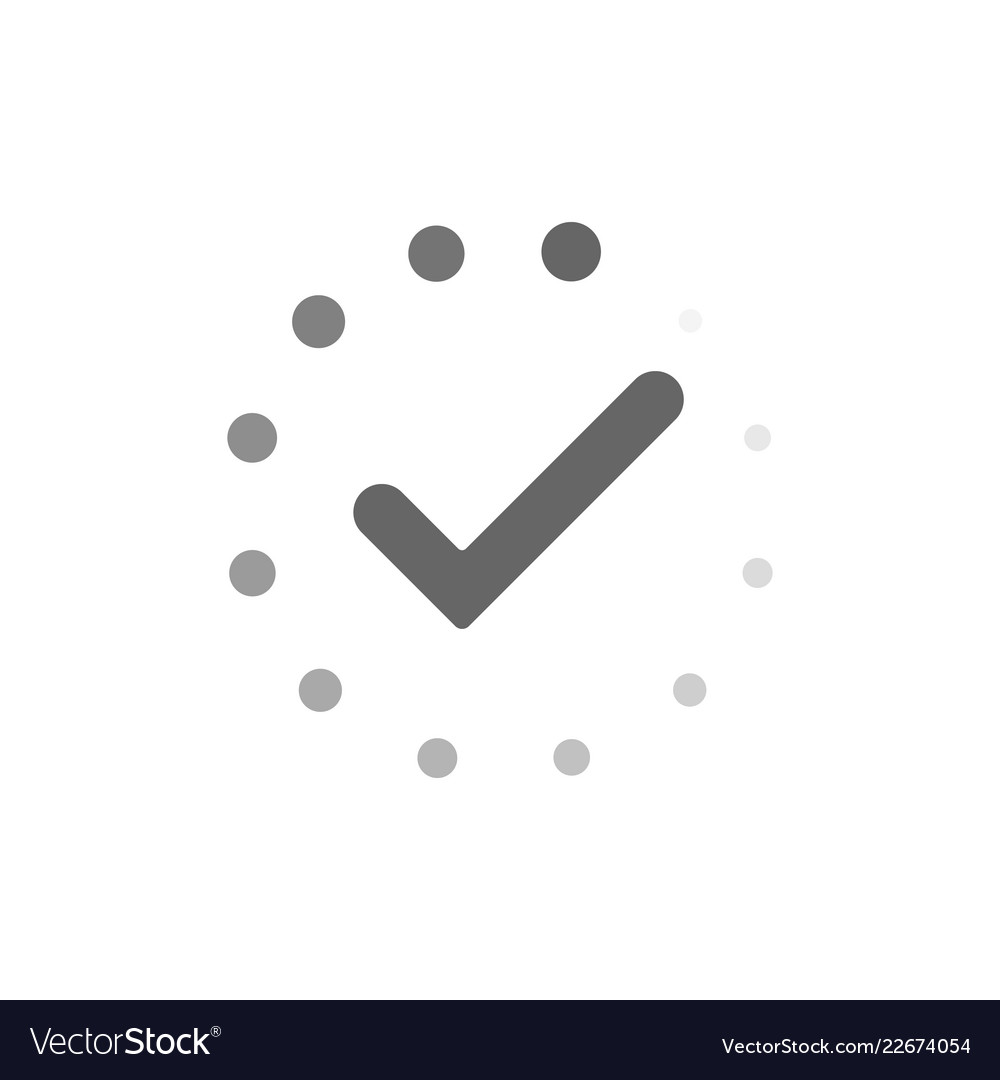 Task progress tick loader Royalty Free Vector Image